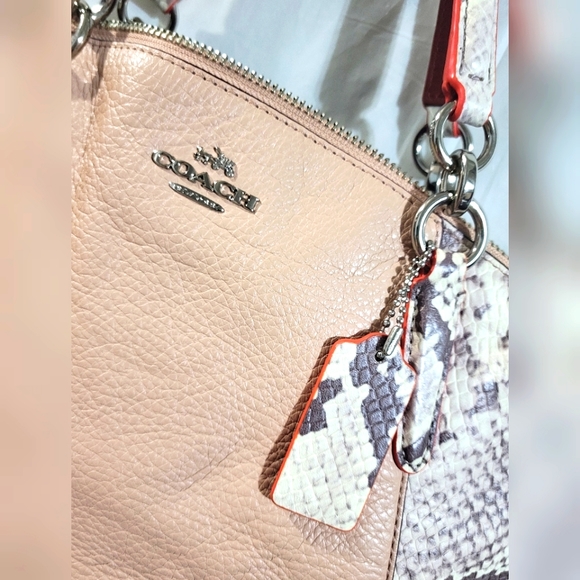Coach | Bags | Authentic Coach Kelsey Color Block Pebble Leather Python ...